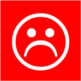 Smiley Flèche bleue simple face magnétique (10cm x 7,2cm)